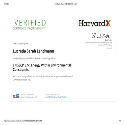 Certificado HarvardX ENGSCI137x _ edX | PPT