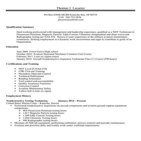aviation resume | DOCX