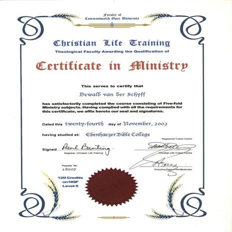 CLT Certificate in Ministry | PDF