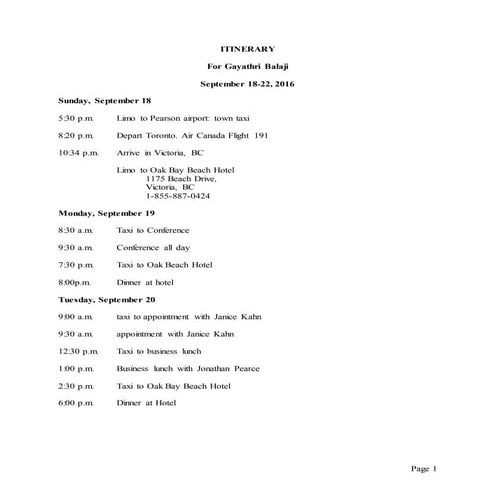 Travel Arrangements Excercise | PDF