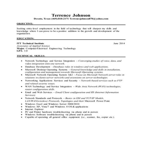 Terrence Johnson resume | DOCX