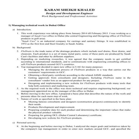 Work Background and Activities | PDF