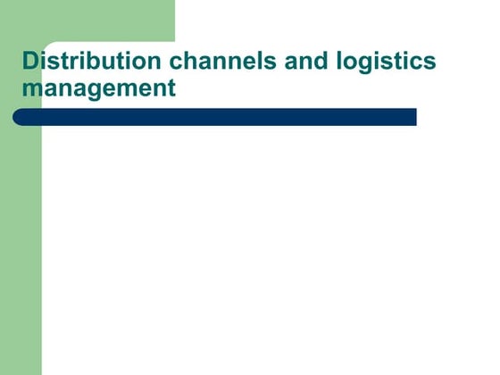 Channel design and channel management decision | PPTX | Business ...