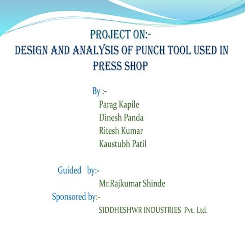 design n testing of tool used in press shop | PDF