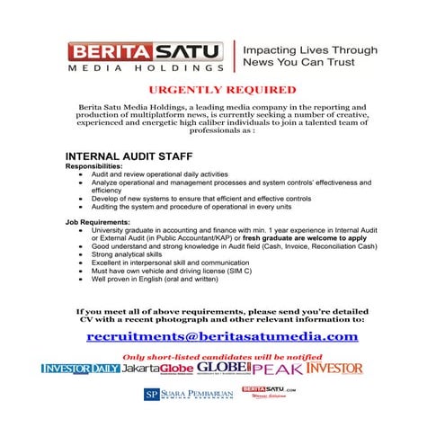 INTERNAL AUDIT STAFF | PDF