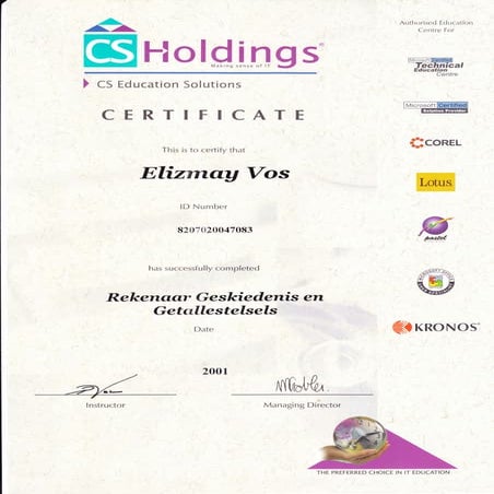 E Vos IFB DCD Rekenaar Geskiedenis en Getallestelsels | PDF