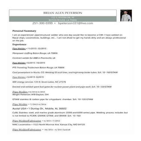 Brian resume 2015 | DOCX