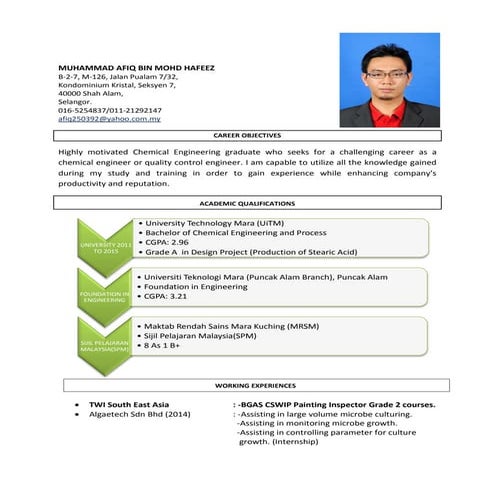 Muhammad Afiq Bin Mohd Hafeez Cv Pdf 