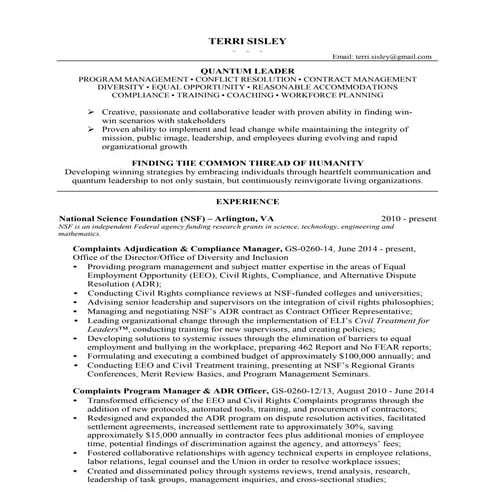 Resume.TERRI.SISLEY.LinkedIn.052115 | PDF | Human Resources | Business