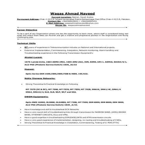 waqas cv | DOCX