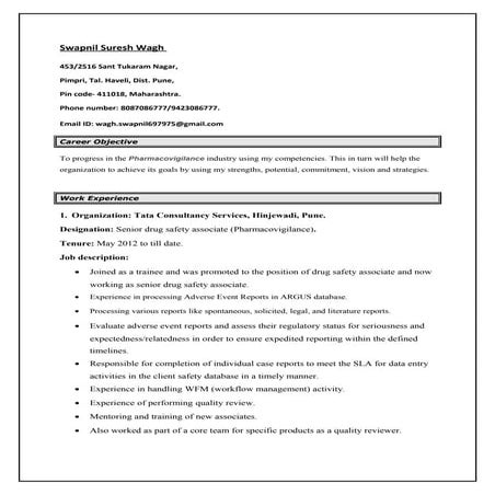 Swapnil Wagh CV | DOC