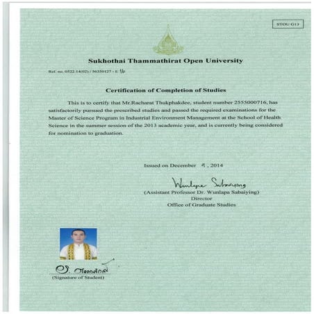 Certification of completion of studies. | PDF | Education