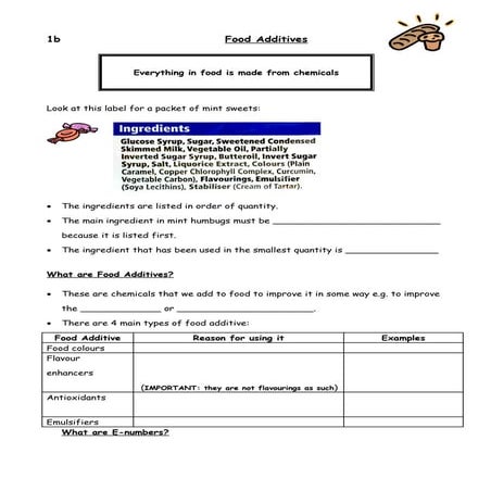 C1b Food Additives | DOC