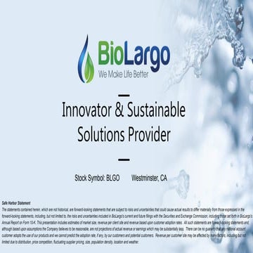 Iofina plc Presentation, February 2014 | PDF