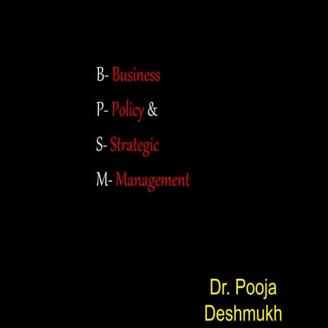 business policy and strategic management bpsm marketing | PPT