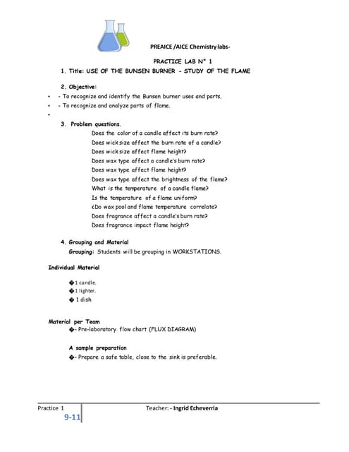 Bunsen burner and Glass Manipulation | PPTX