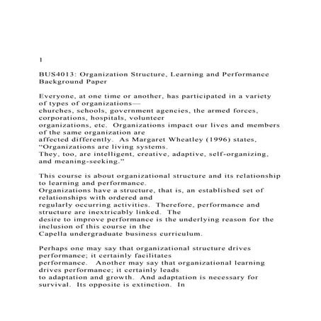 1 BUS4013 Organization Structure, Learning and Performanc.docx