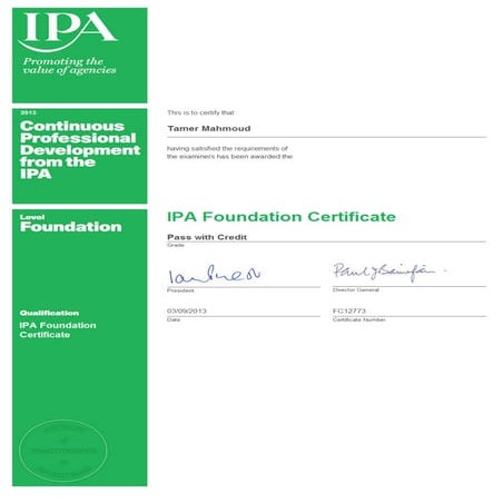 IPA Certification | PDF