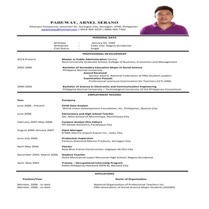 JHON OLIVER L GARADO Resume | DOCX