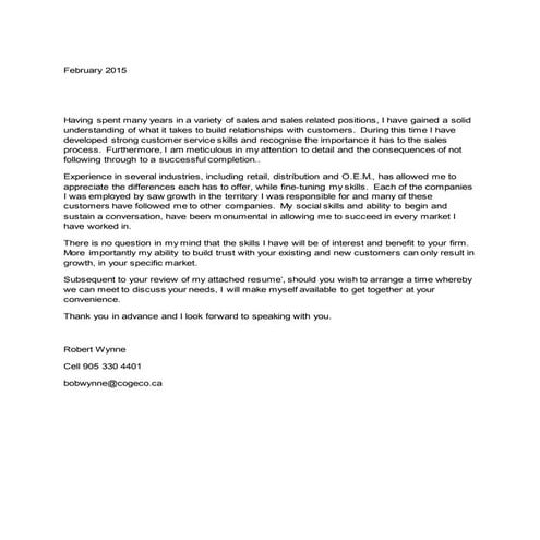 Cover letter Bob | PDF