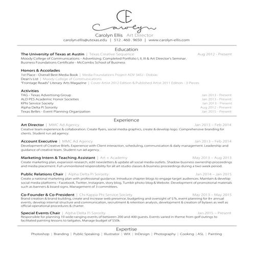 Carolyn Ellis Resume | PDF