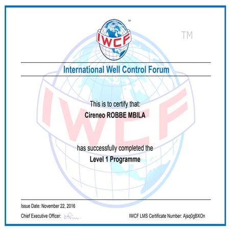 IWCF Certificate level 1 programme | PPT