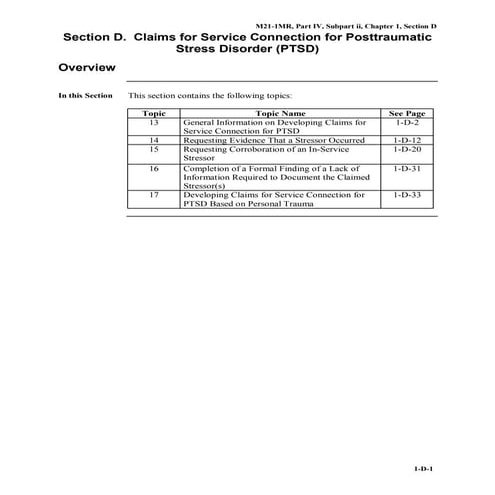 Department of Veterans Affairs - VA - Combat Post-Traumatic Stress ...