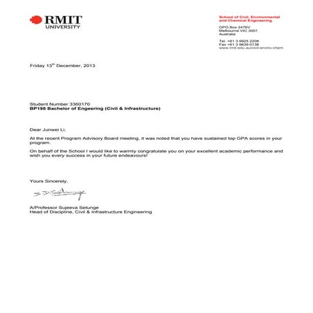 Commendation Letter | PDF