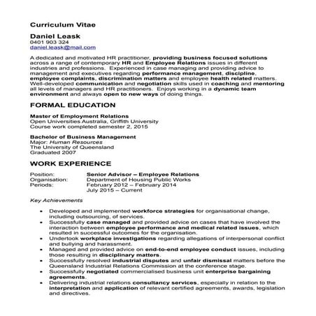 Daniel Leask CV | DOC