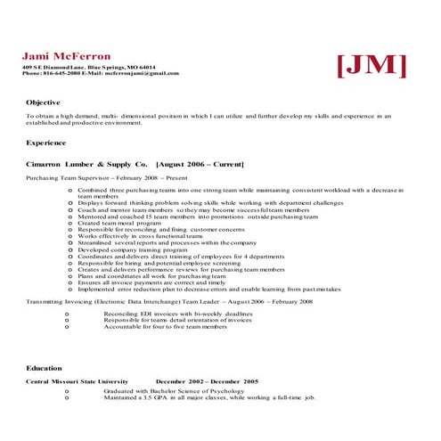 Resume- Kelly N. Ridenour | DOC