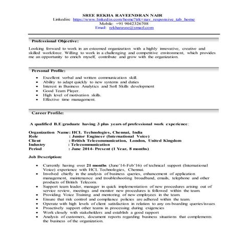 Sree Resume updated | DOCX