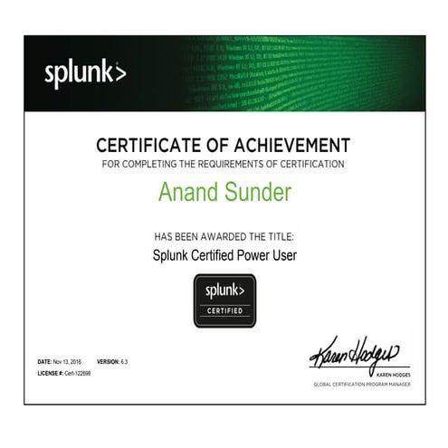 splunk power user certification | PDF