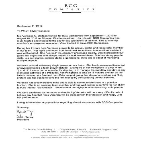 Letter of Recommendation - BCG | PDF