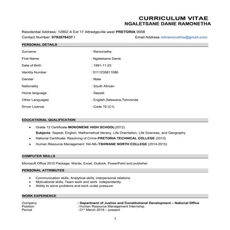 CURRICULUM VITAE - Latest | PDF