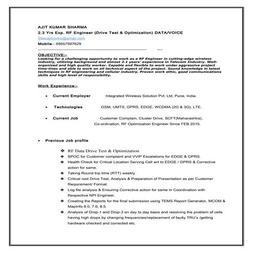 AJIT KUMAR SHARMA CV | DOC