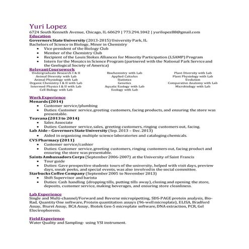 Yuri Lopez resume | DOCX