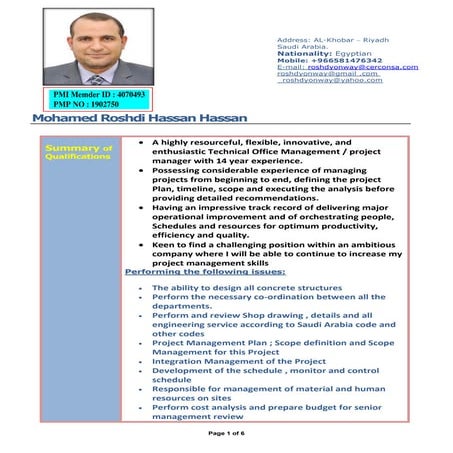 MOHAMED ROSHDI CV | PDF