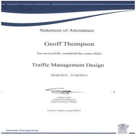 MUTCD Traffic Management Design certificate | PDF