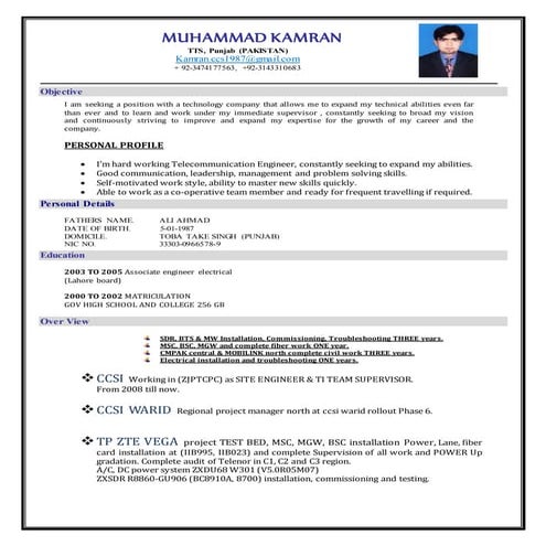 M Kamran CV | PDF