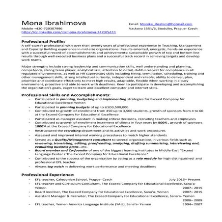 CV of Mona Ibrahimova | PDF