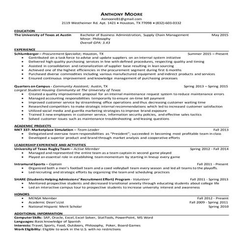 Anthony Moore Resume 4-17-16 | PDF