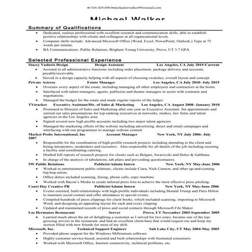 Michael Walker's Resume 2016 | PDF