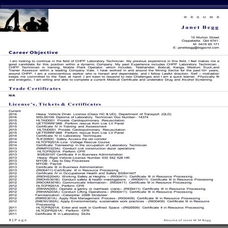 2016 Resume Current JB | PDF