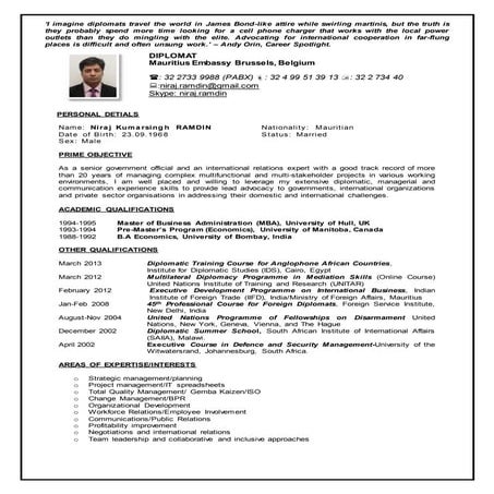CV Niraj Ramdin Revised April 2016 | DOCX
