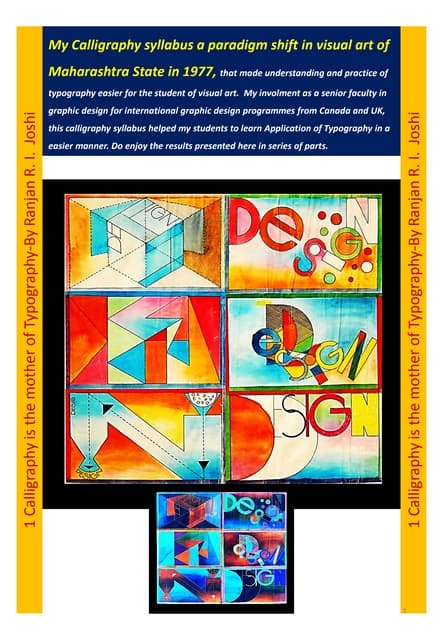 From calligraphy syllabus 1977 to typo 2005 ranjan r. i. joshi a visual ...