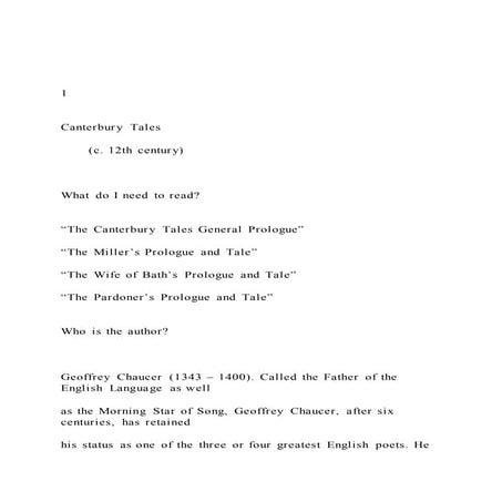 The Millers Tale | PPT