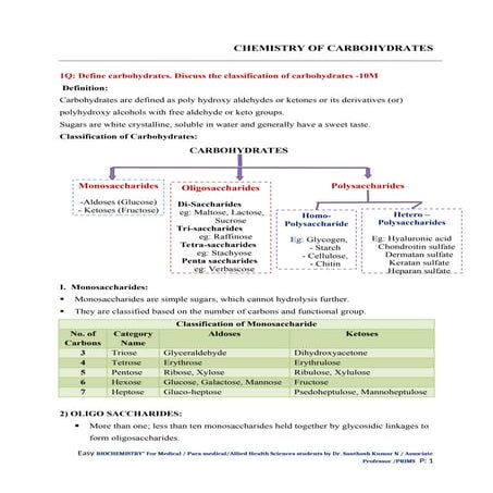 Notes for chemistry of Carbohydrates, lipids, amino acids & proteins ...