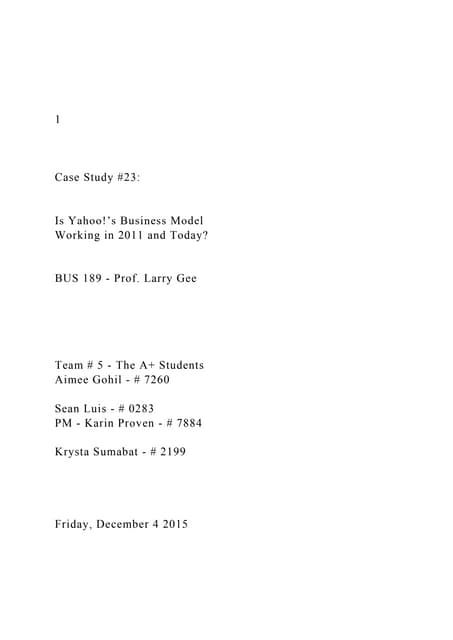 The Rise and Fall of Yahoo! | PPTX | Internet | Computing