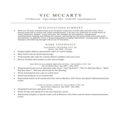 Vic McCarty Aug2016 ResumeWref | DOC