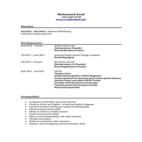 Mohammed's CV | DOCX